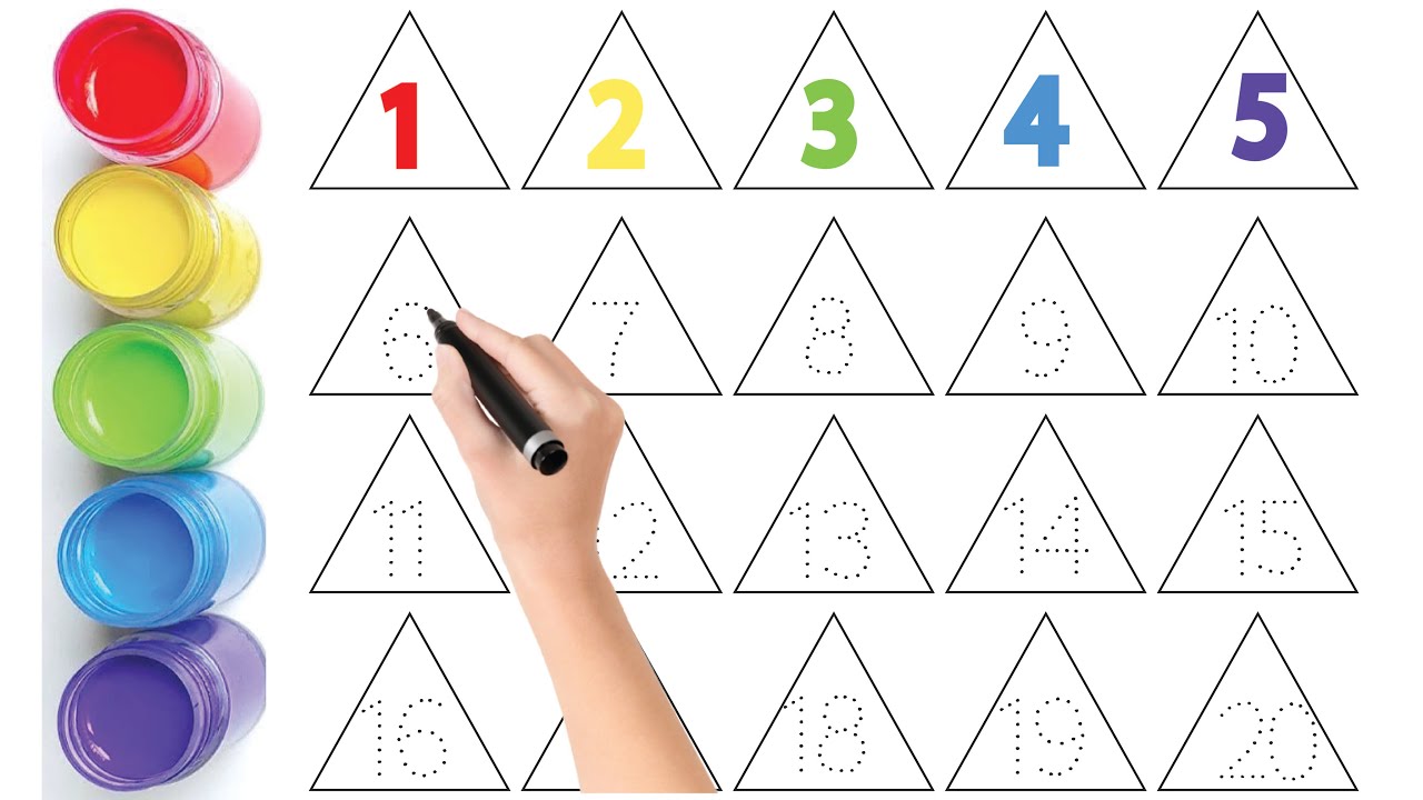 Learn to count, one two three, Shape Triangle |Counting1 - 20| for Kids ...