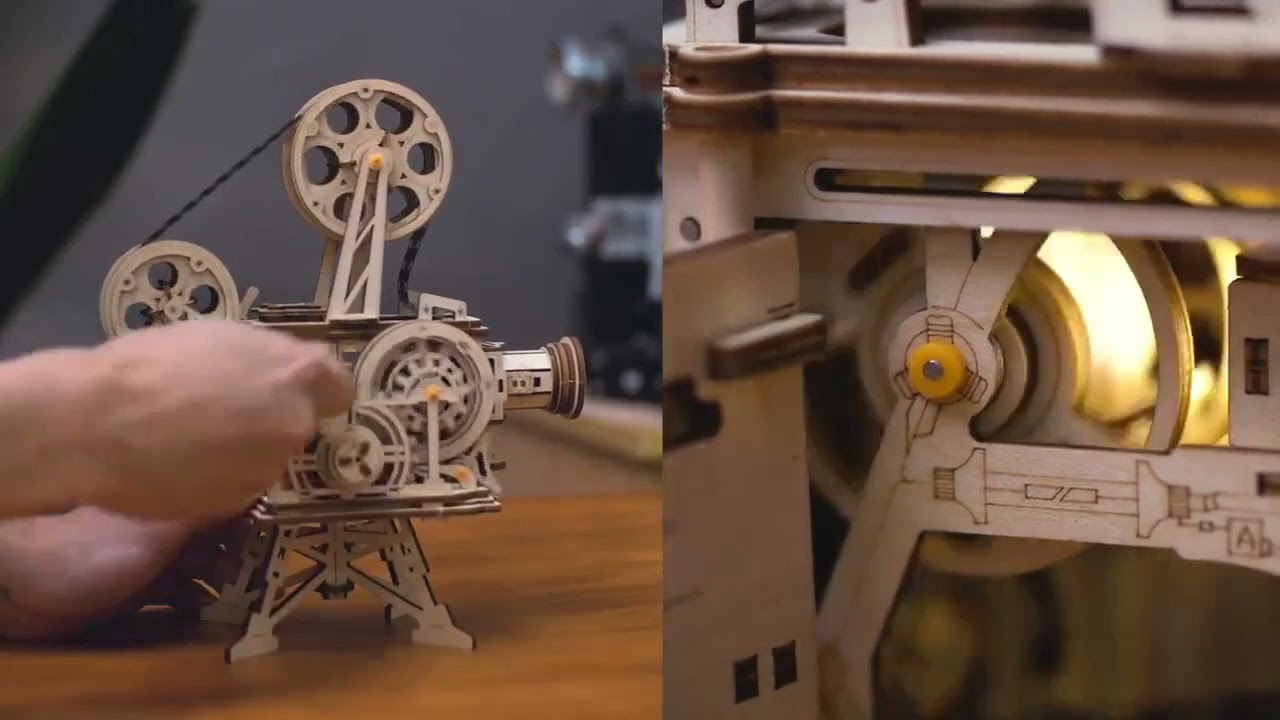 DIY HAND CRANK FILM PROJECTOR WOODEN BUILD - YouTube