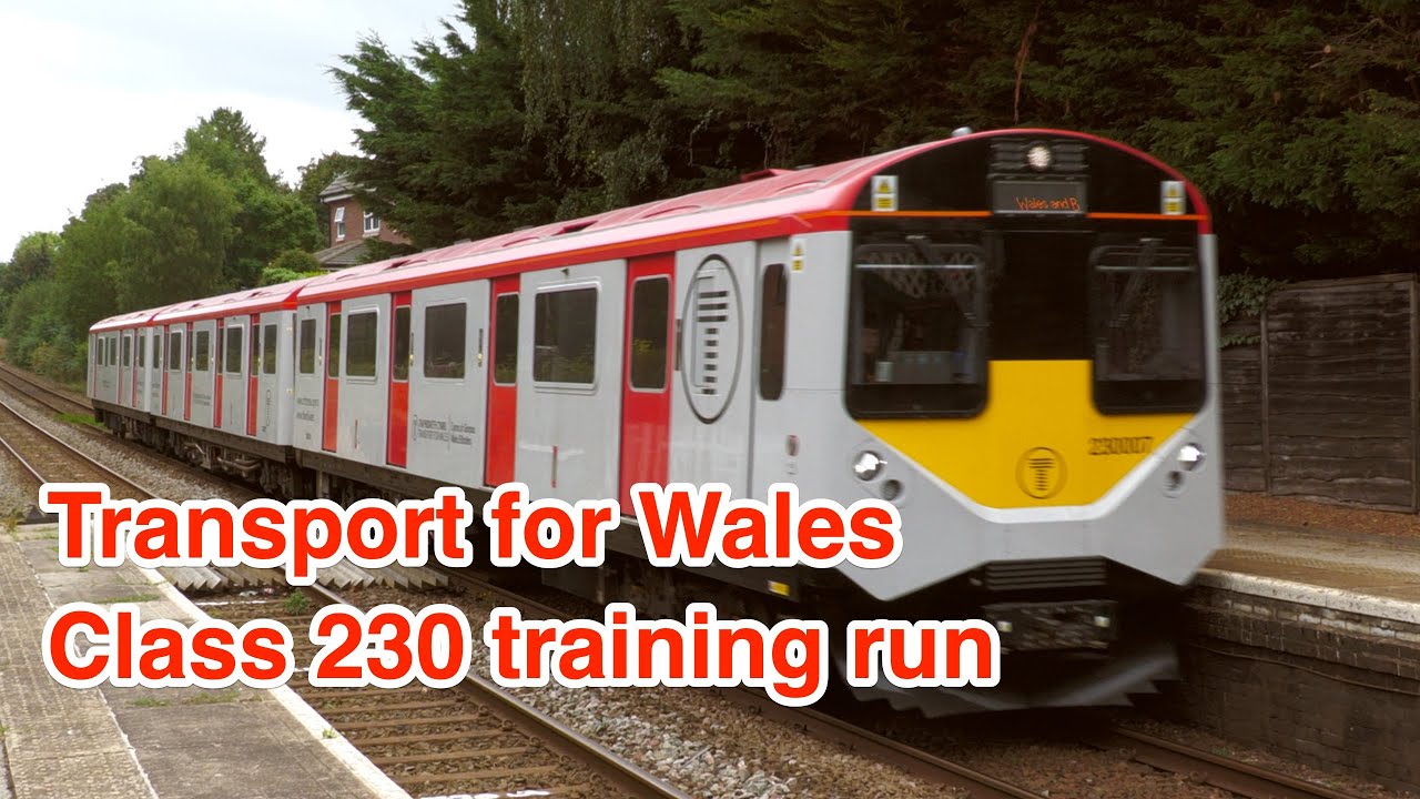 TfW Class 230 - 230007 calls at Hawarden on a training run as 5T73 - 23 ...