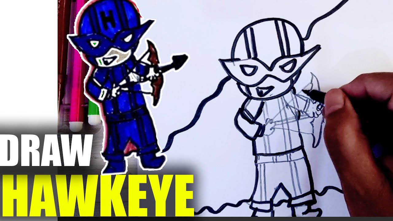 LEARN TO SKETCH AVENGERS' HAWKEYE IN MINUTES! | Marvel Comic Book Art ...