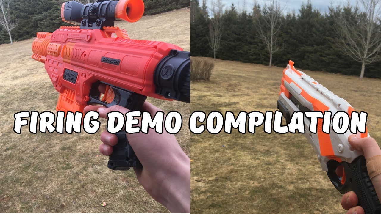 Nerf firing demo compilation. ;) - YouTube
