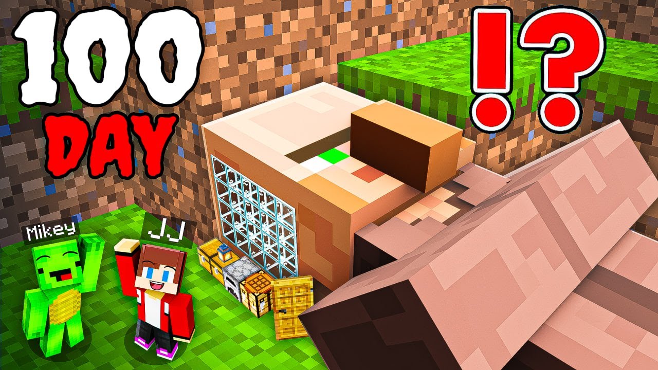 JJ and Mikey: SECRET VILLAGER Base 100 Days Battle in Minecraft ...