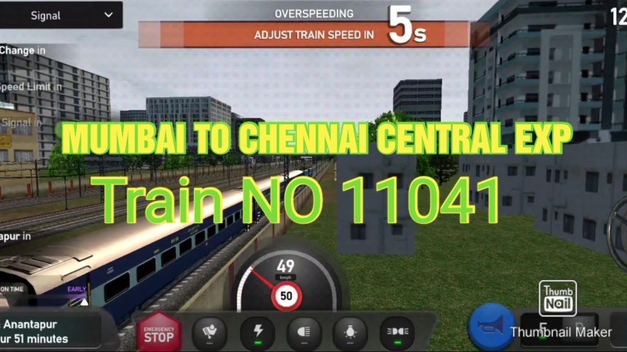 Train NO 11041 ||MUMBAI TO CHENNAI Central EXP || INDIAN TRAIN ...