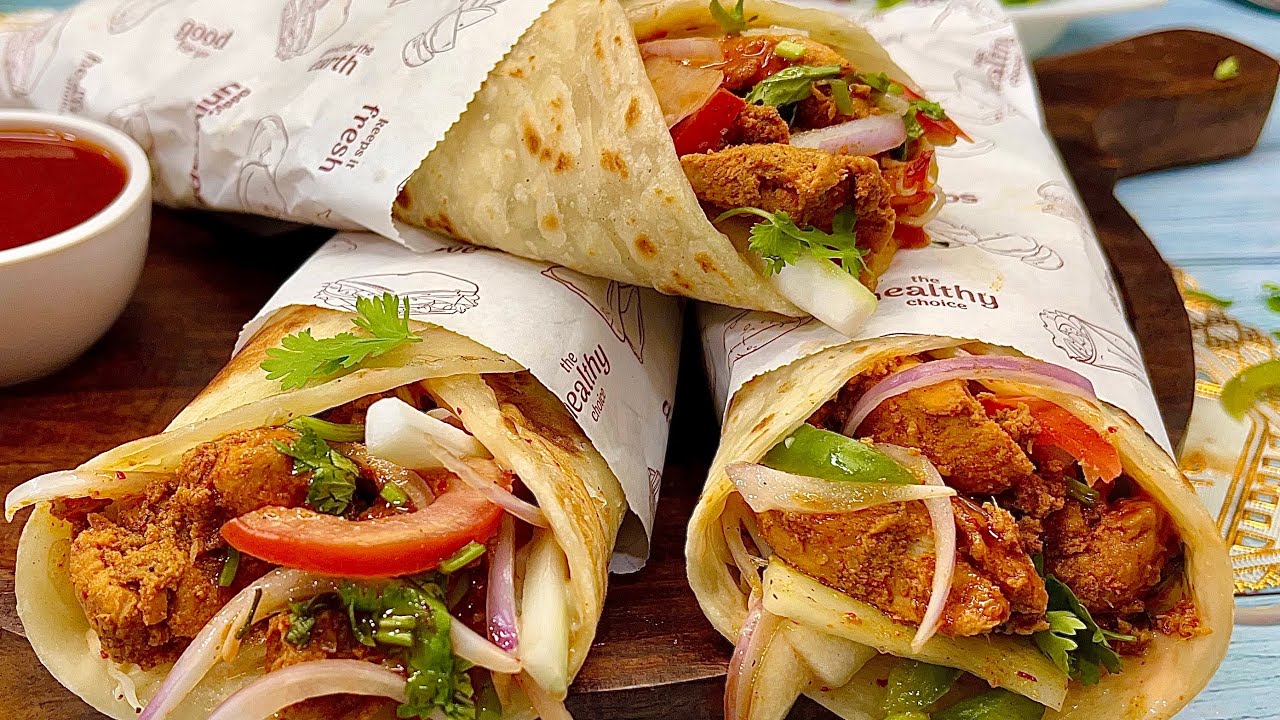 Chicken Tikka Paratha Roll | Chicken Wrap | Chicken Tikka Paratha Roll ...