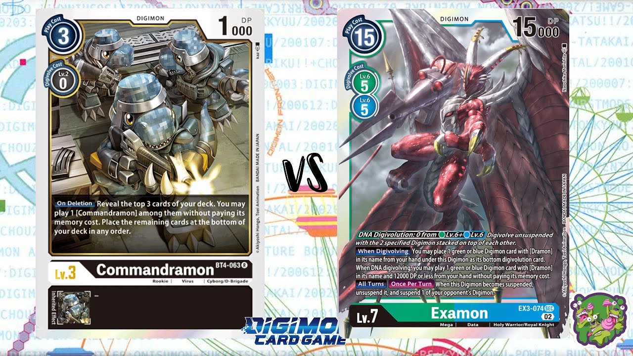 DIGIMON TCG: Local match Commandramon (Black) vs Examon (Blue ...