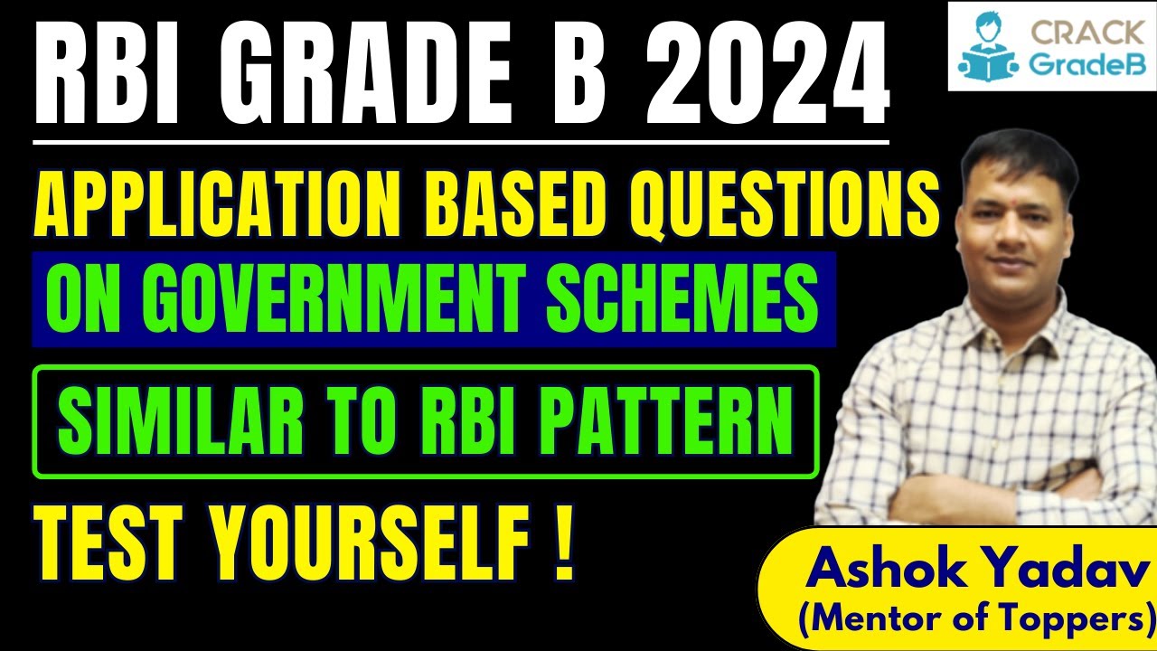 Application based Question on Government Schemes for RBI Grade B 2024 ...