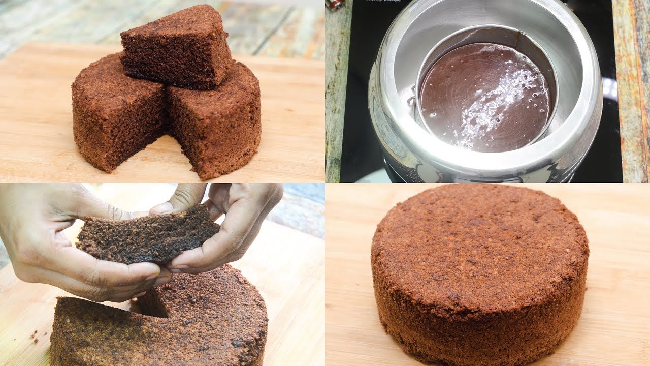 SUPER SPONGE CAKE IN PRESSURE COOKER l CHOCOLATE CAKE l EGGLESS ...