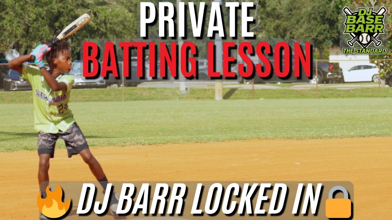 Private Field Batting Lesson | 11 Year Old DJ Barr Locked In with Coach ...