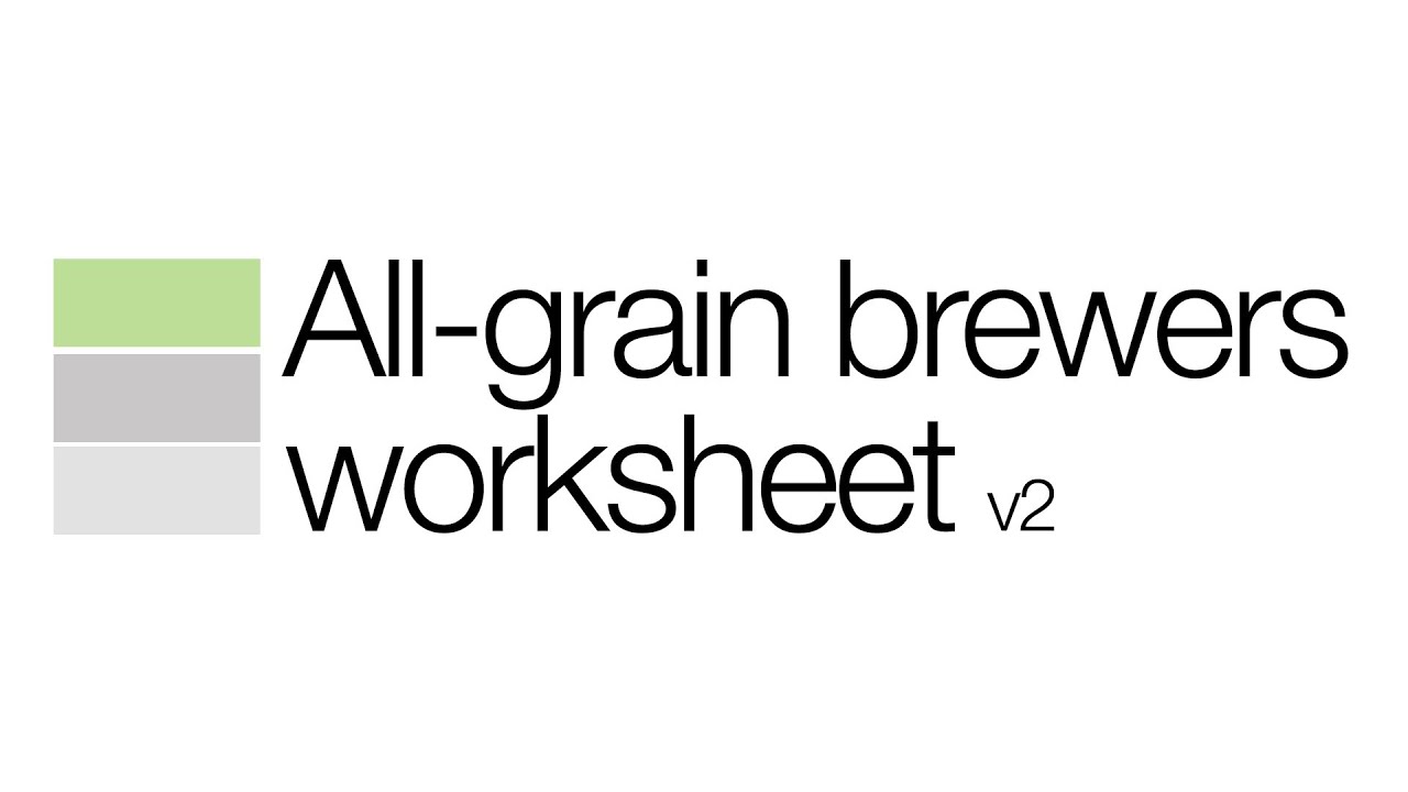 All-grain brewers worksheet - demonstration and how-to video - YouTube