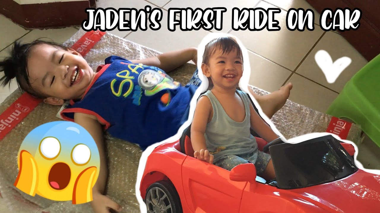 Jaden's First Ride on Car | Unboxing and Assembling - YouTube