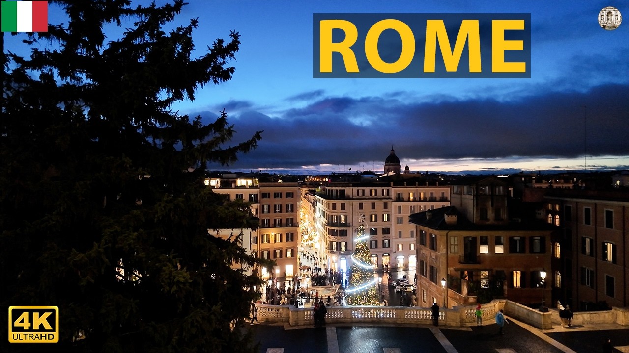 Piazza di Spagna in Twilight | Wet Spanish Steps & Fountain | 4K ...