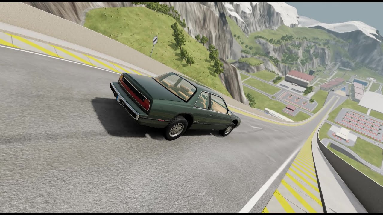 Green Muscle Car vs Road Jump | BeamNG drive - YouTube