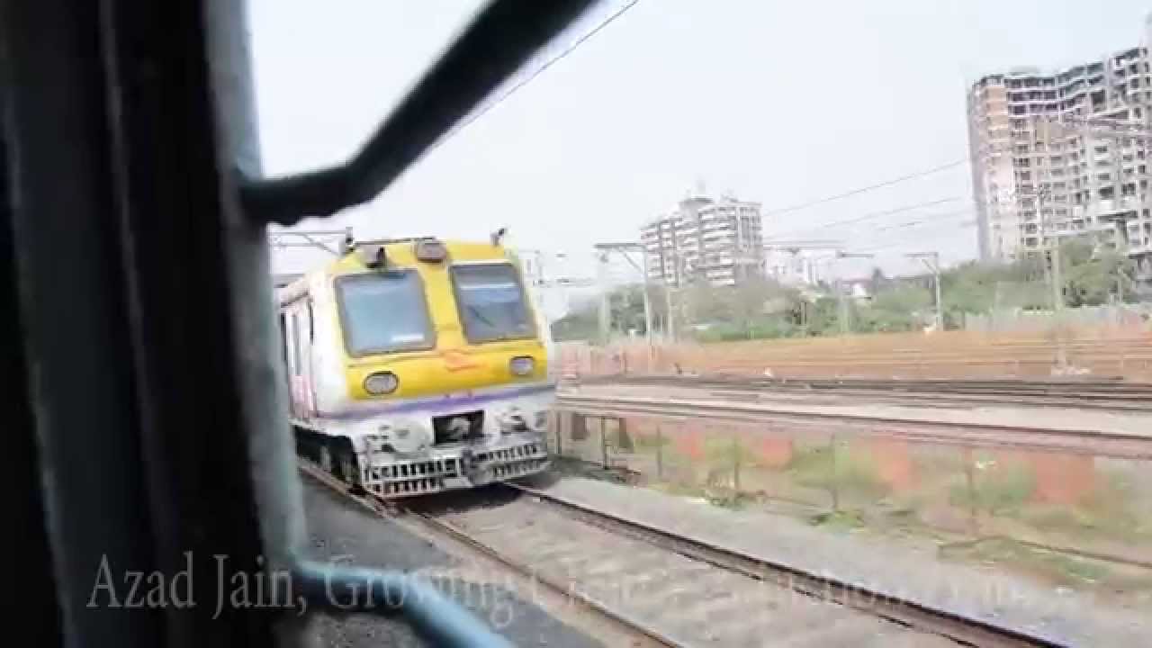 Mumbai Local Train from Western line Crossing - YouTube