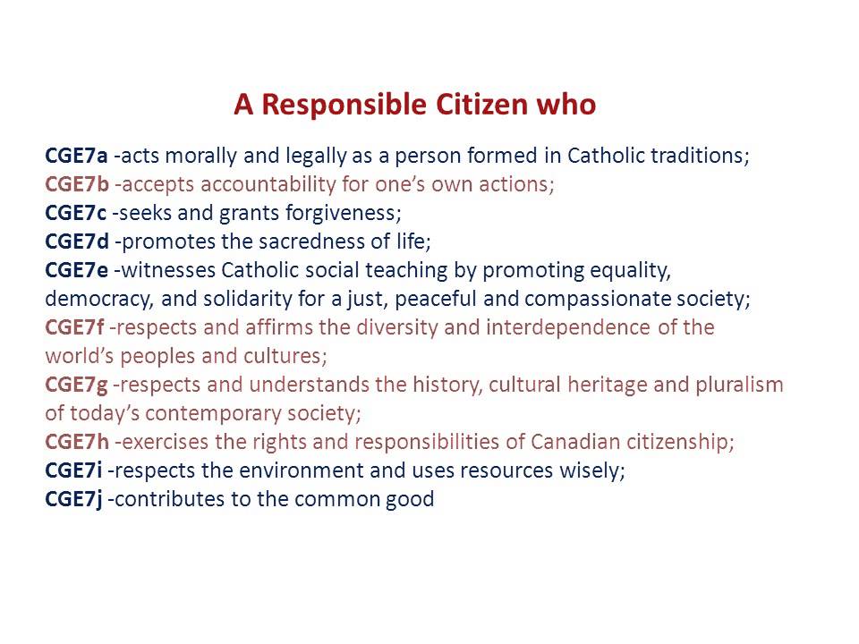 Catholic Graduate Expectations: Responsible Citizen - YouTube