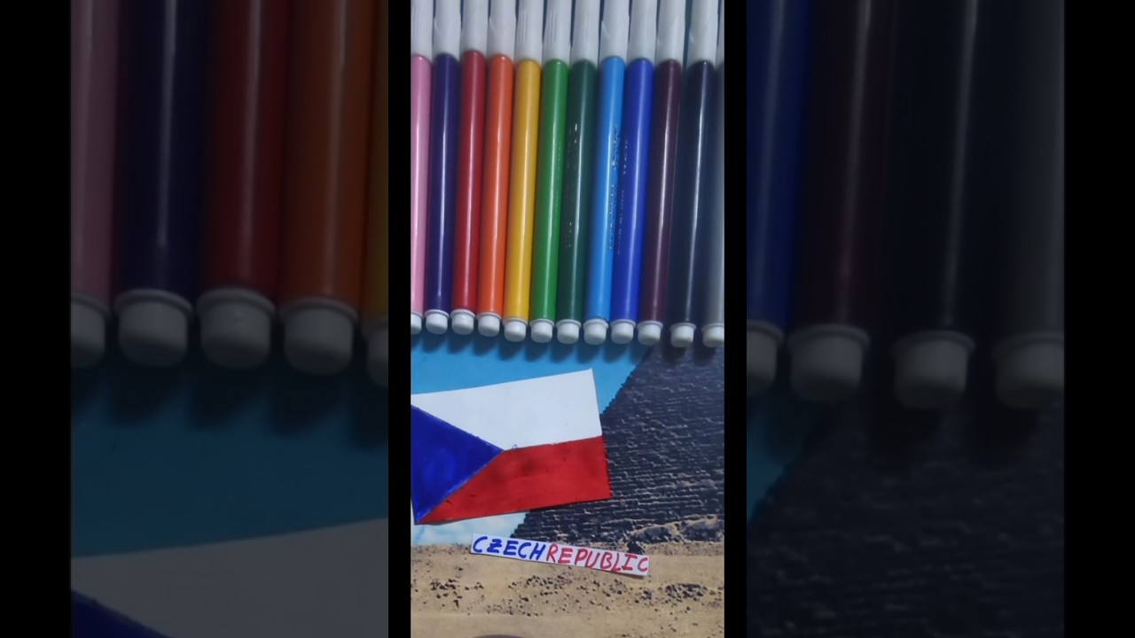 How to draw flag of Czech republic In a card. #Czechrepublic #Aplus ...