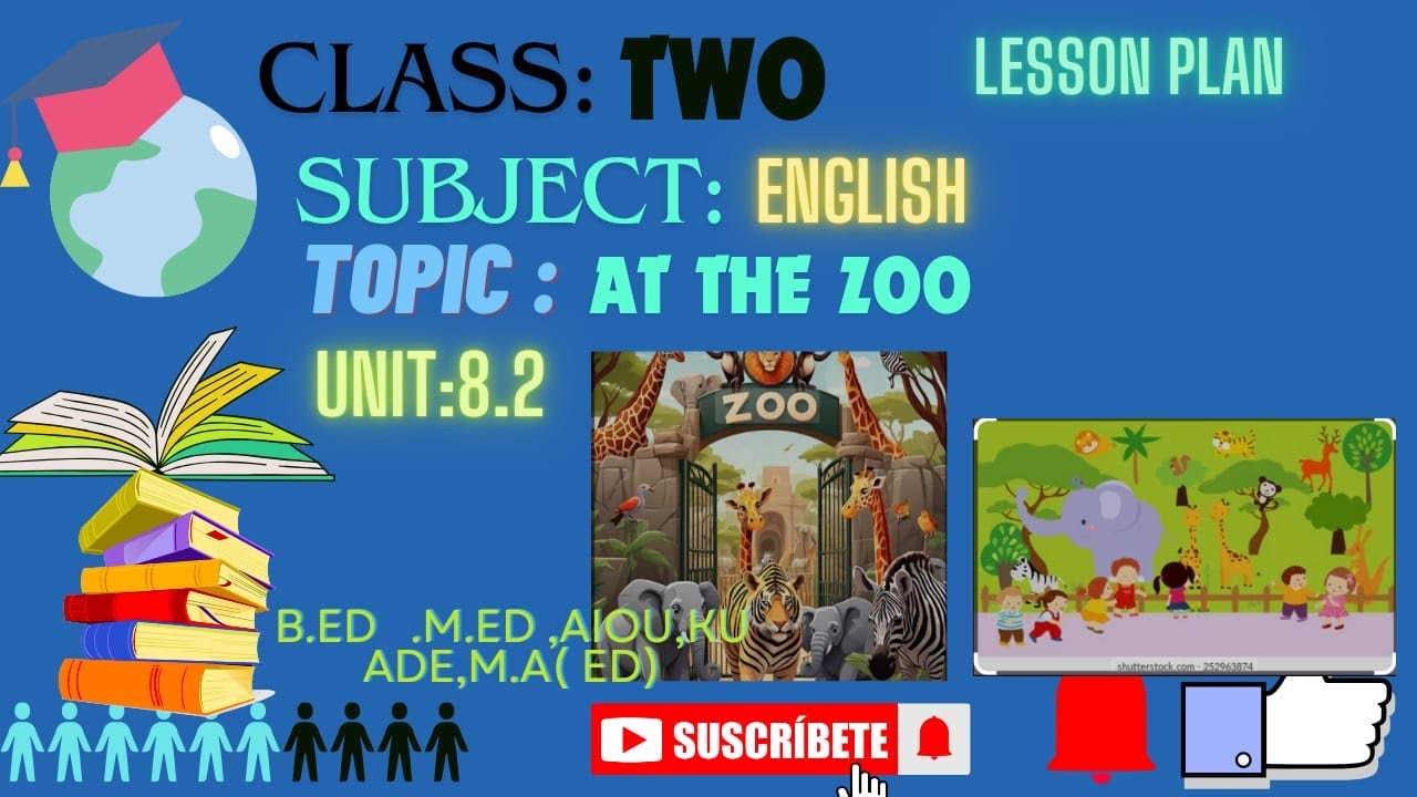 Lesson Plan English, Class-2, Topic:At the zoo, Unit:8.2 - YouTube