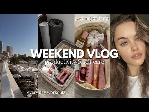 WEEKEND VLOG 💌 productivity, self care, workouts & packing