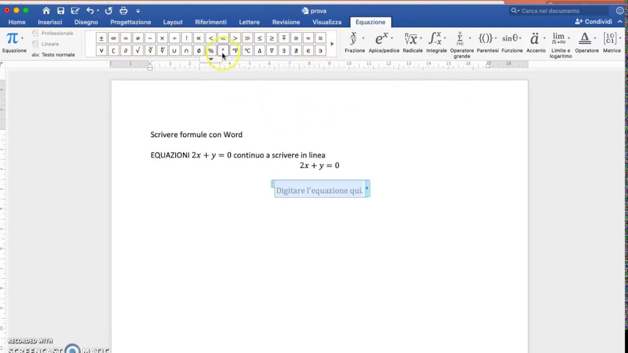 Come si scrivono le formule con Word? - YouTube