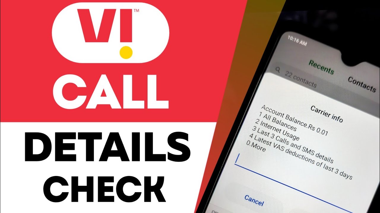 Vi Call Details Check | How To Check Call Details In Vi App | Vodafone ...