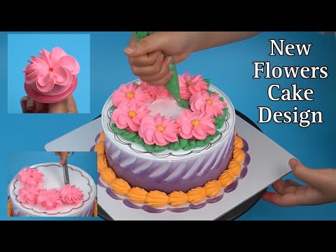New Flower Cake Design | Cake Gel Design with Flowers for Home Bakers ...