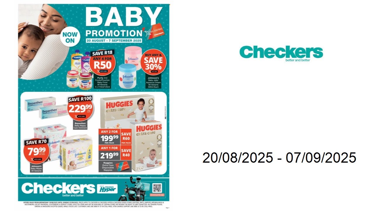 Checkers specials - Baby Promotion - 20/08/2025 - 07/09/2025 - YouTube