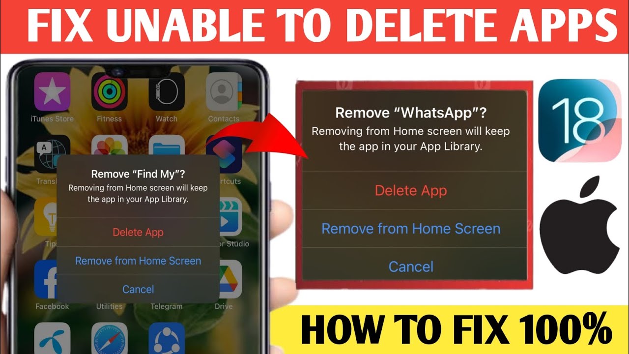 How To FIX Unable To Delete Apps On iPhone - iOS 18 | Delete Apps On ...