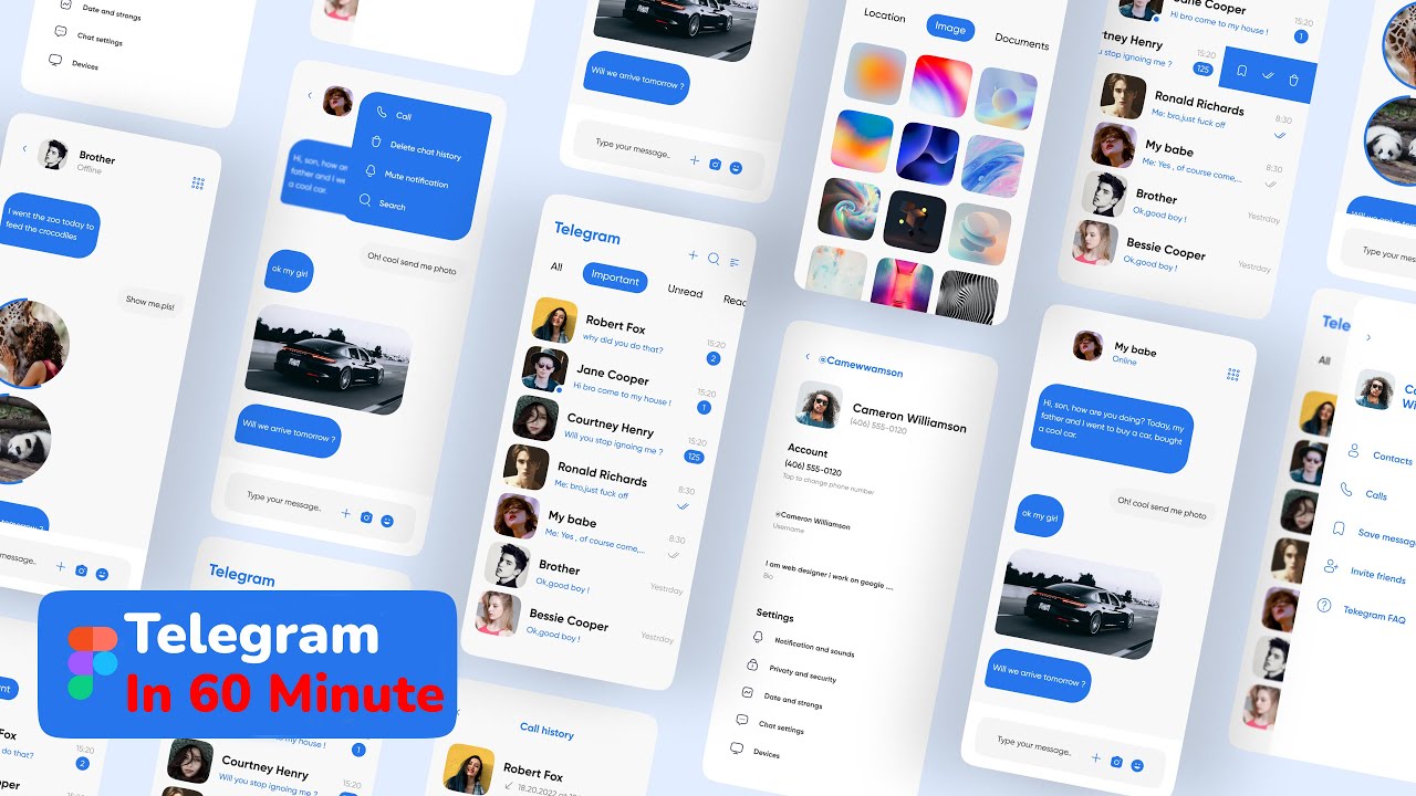 Figma: Complete Telegram App Redesign (15 Screens) | 60 Minutes | Figma ...