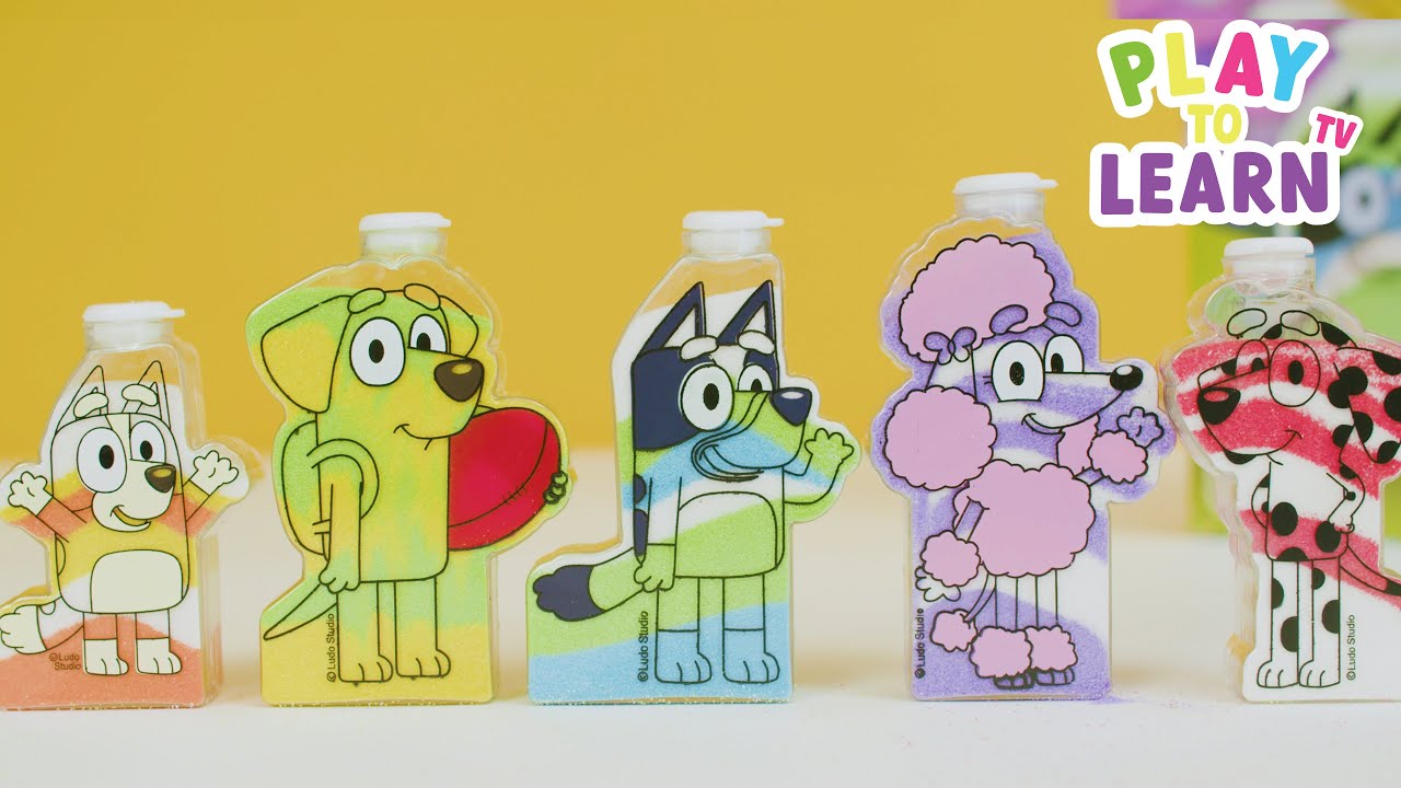 Learn Colors with Bluey Sand Art Kit - Toddler Toy Educational Video ...