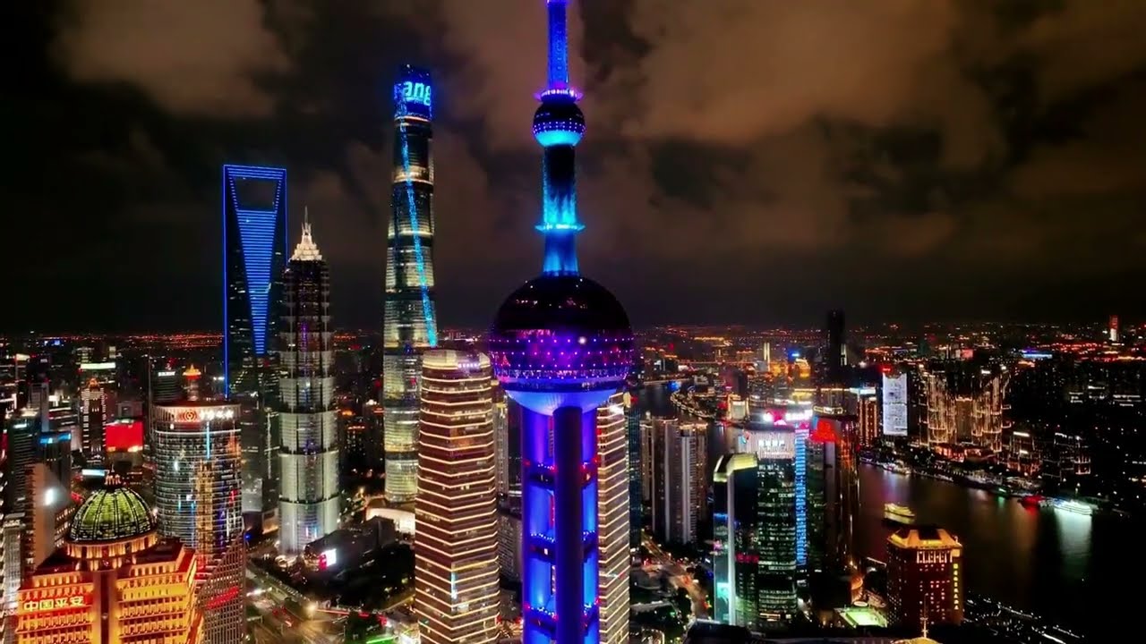 Shanghai Lujiazui night scene aerial photography上海陸家嘴夜景航拍 - YouTube