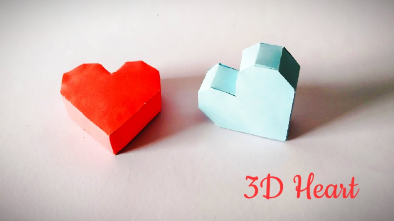 How to Make a 3D Heart/ 3D Paper Heart Tutorial/ Valentine's Day DIY ...
