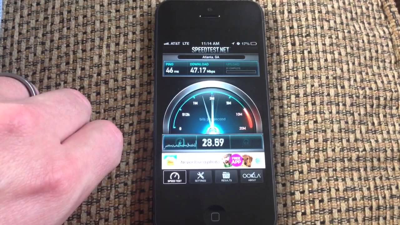 Speedtest.net Fastest 4G LTE speed test Braselton GA 12.17. - YouTube