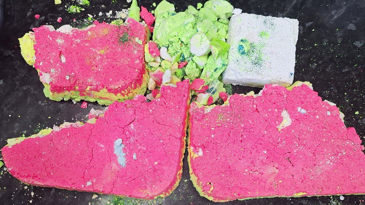 Broken Neon Slab With Fresh Gym Chalk Chunks Inside | ASMR | Oddly ...