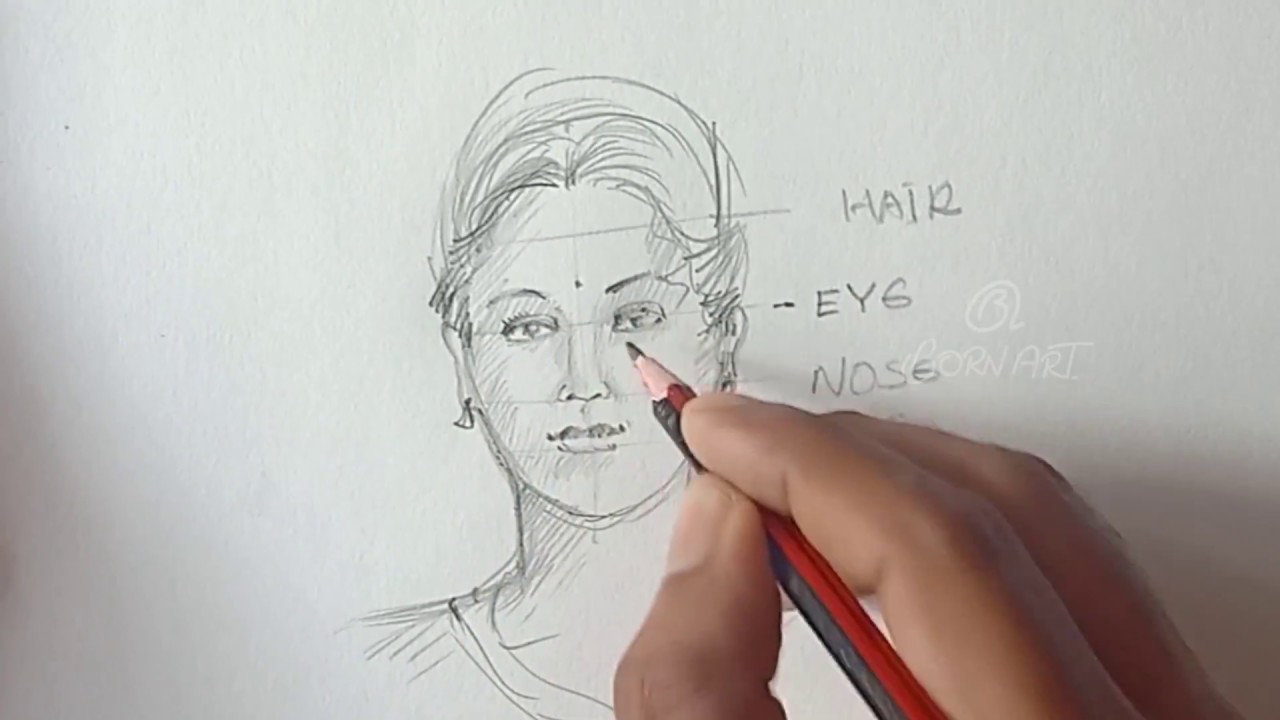 How to draw a face | Drawing Tutorial | Easy drawing | Bornart - YouTube