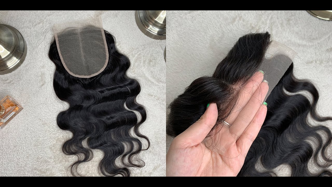 Body Wave Middle Part 5x5 Lace Closure Human Virgin Hair Transparent ...