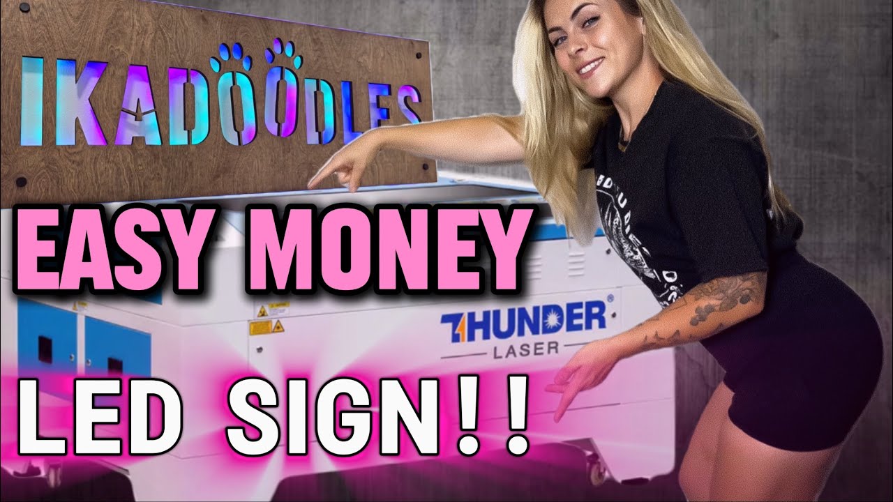 Making laser cut LED signs for beginners. (Featuring my new Thunder Nova 51 100W) - YouTube