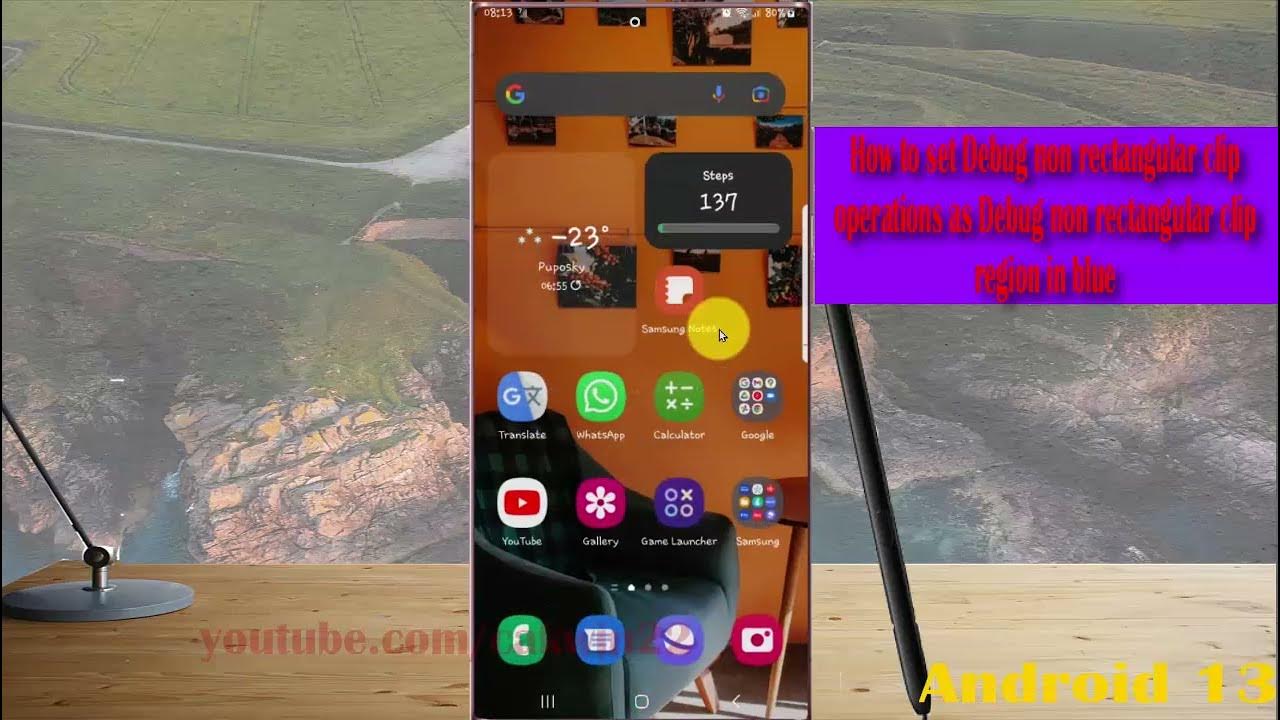 How to set Debug non rectangular clip operations as Debug non rectangular clip region in blue ...