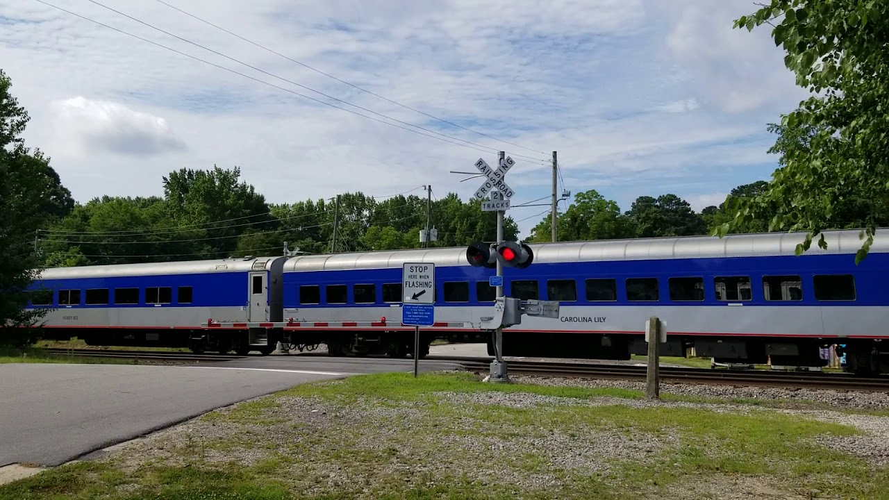 Fast Amtrak Piedmont Train in Raleigh, NC - YouTube