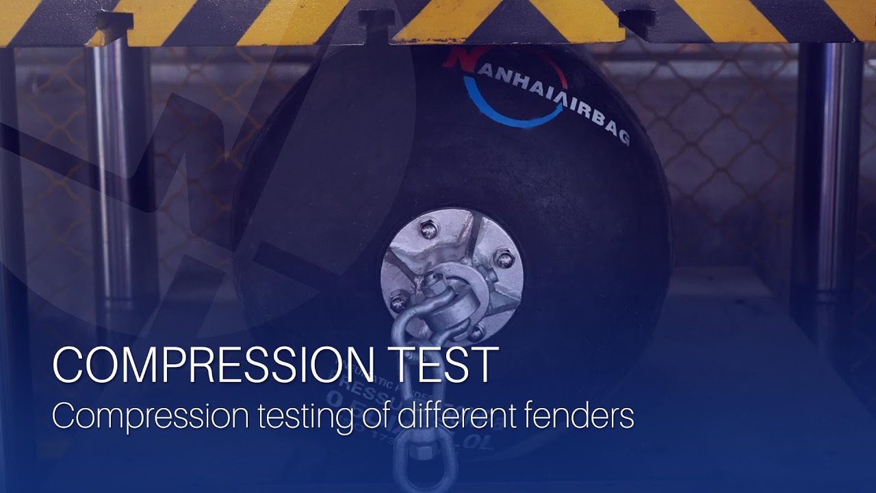 NANHAI marine fender compression test - YouTube