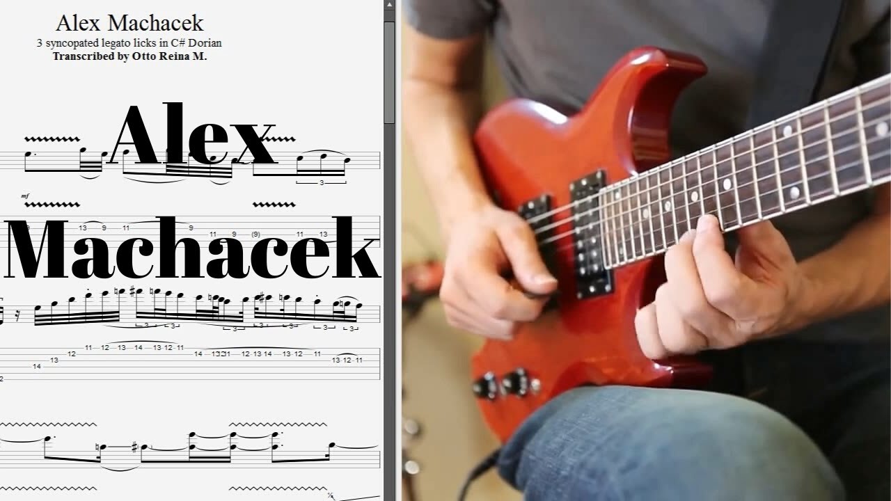 Alex Machacek - KILLER Picky chromatic legato lick in C# Dorian - YouTube