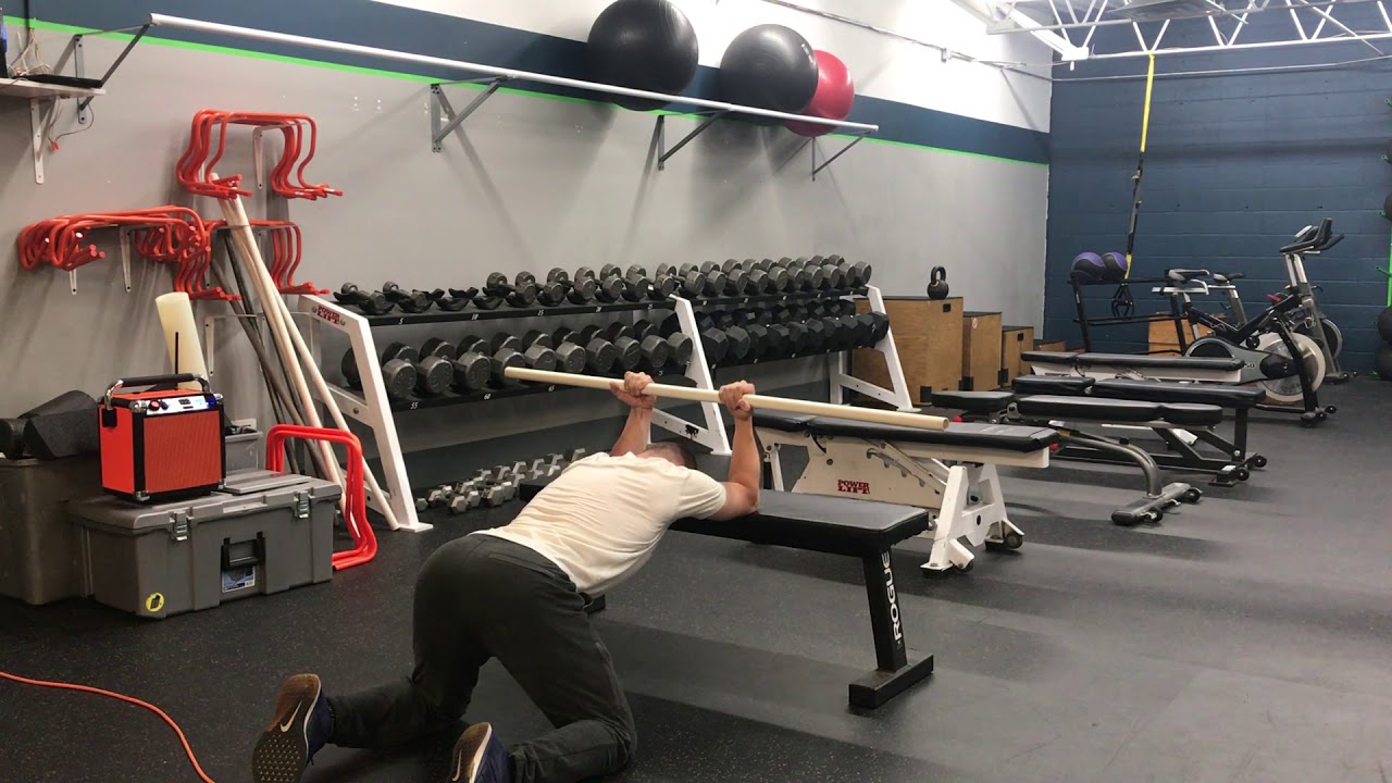 Dowel Lat Stretch - YouTube