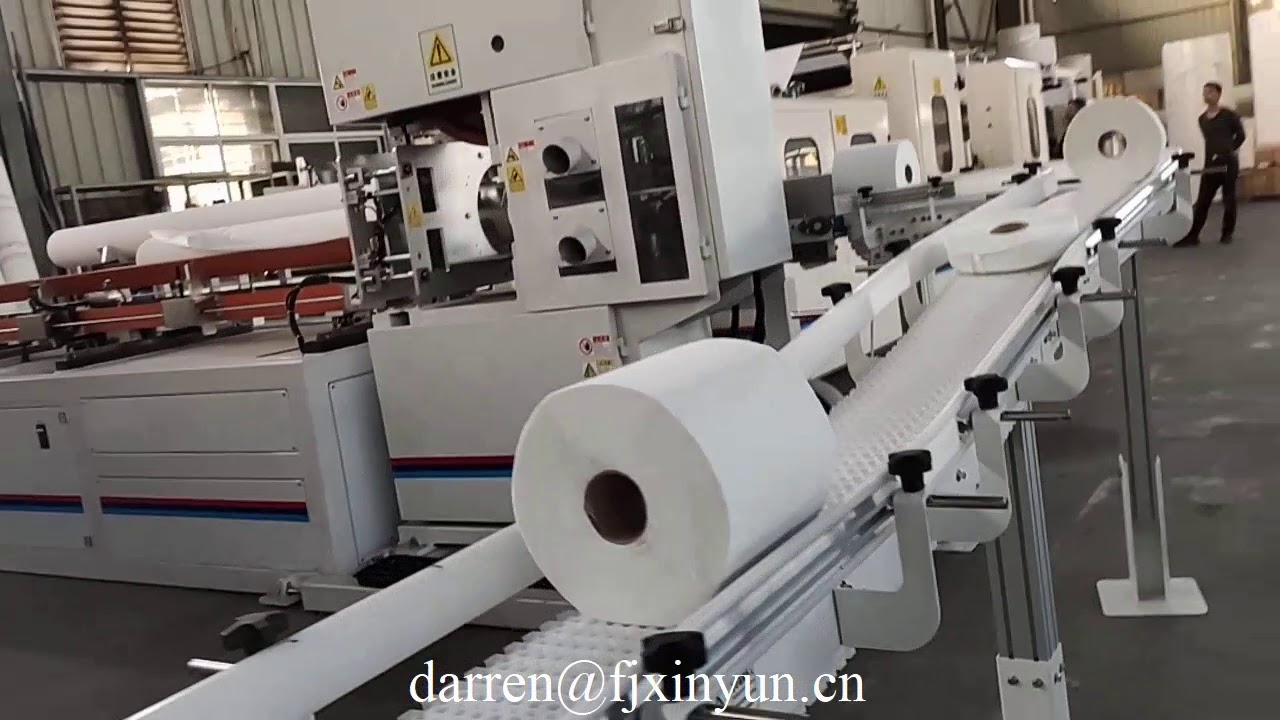 Automatic maxi roll tissue machine - YouTube