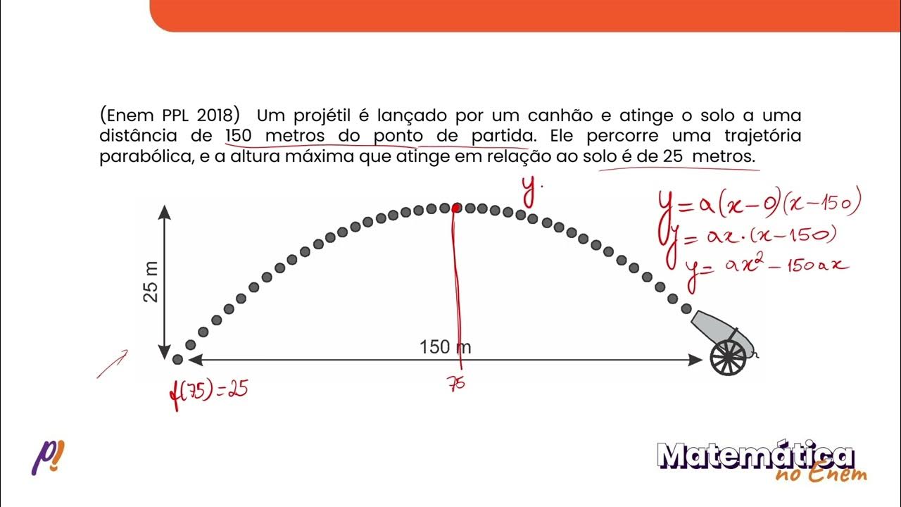 ENEM PPL 2018 - FUNÇÕES: 1º e 2º grau | Um projétil é lançado por um ...