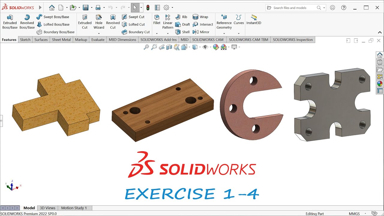 SOLIDWORKS Exercise1-4 | FOR BEGINNERS (EASY MODE) - YouTube