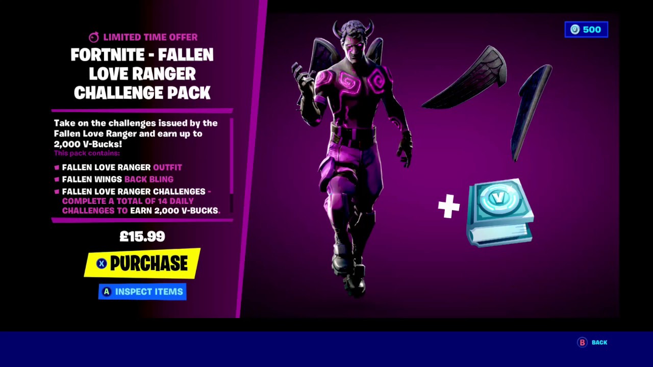 Fallen Love Ranger Returns Fortnite Valentines Pack Free 2000 Vbucks ...