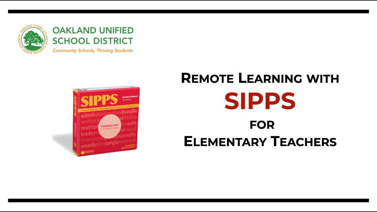Remote Learning with SIPPS - Elementary Teachers - YouTube