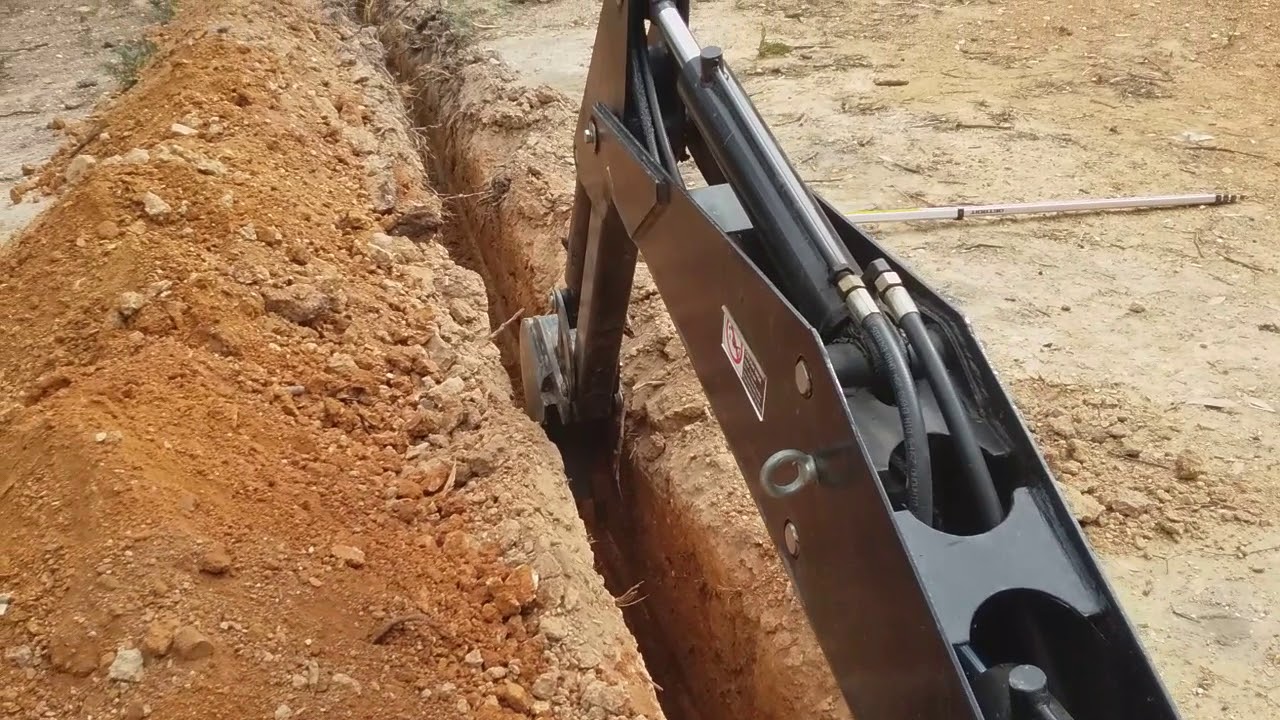 Enfly Tractor Backhoe Trenching - YouTube
