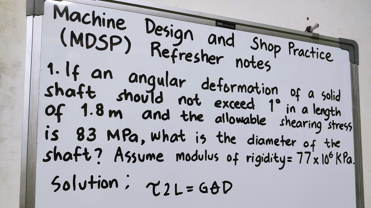 MACHINE DESIGN & SHOP PRACTICE (MDSP) - REFRESHER NOTES PART1 | PROBLEM ...