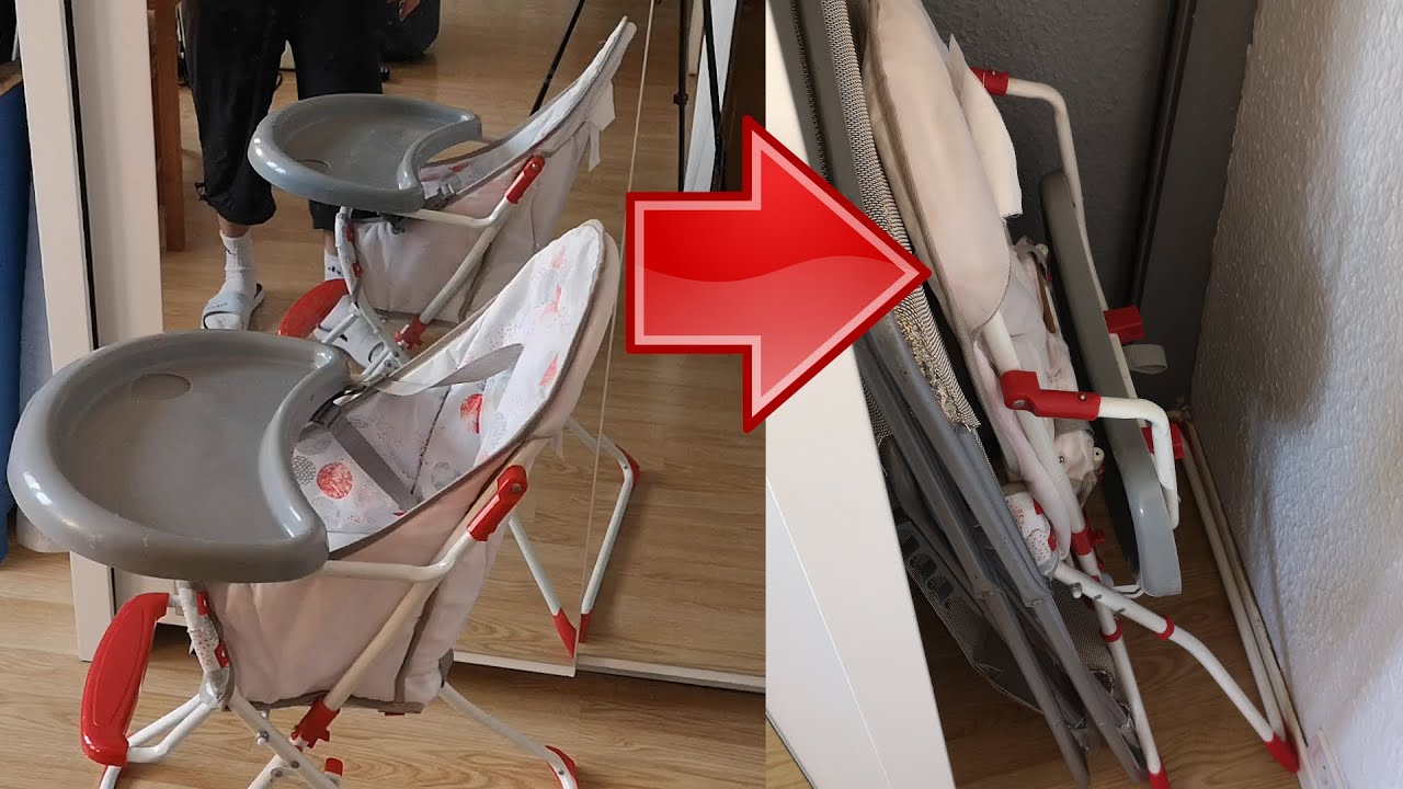 Comment replier une chaise haute bébé - YouTube