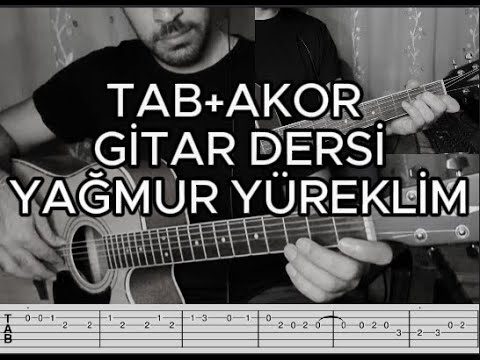 YAĞMUR YÜREKLİM TAB+AKOR GİTAR DERSİ #coversong  #enstrümantal #seksendört