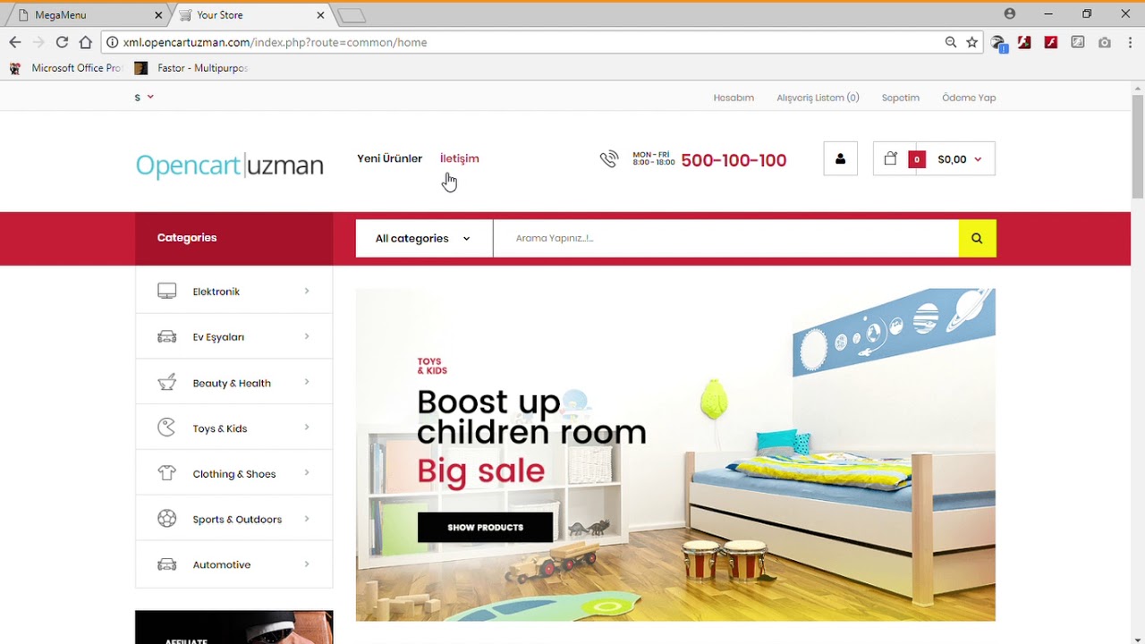 Opencart Mega Menü Modülü Kullanım Kılavuzu - YouTube